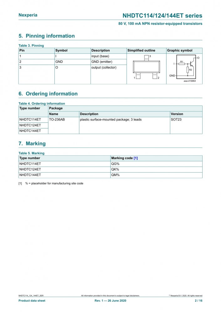 NHDTC124ETR datasheet page 2