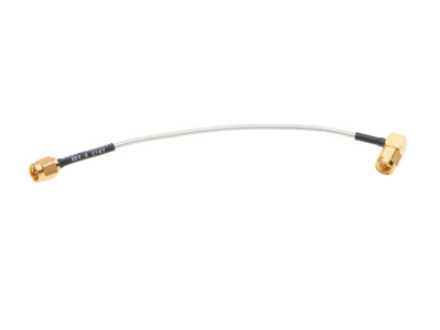MMCX PoC Right-Angle Plug to MMCX PoC Right-Angle Plug (Reverse 90°) on RG-178 Cable, 100.00mm Length, 50 Ohms