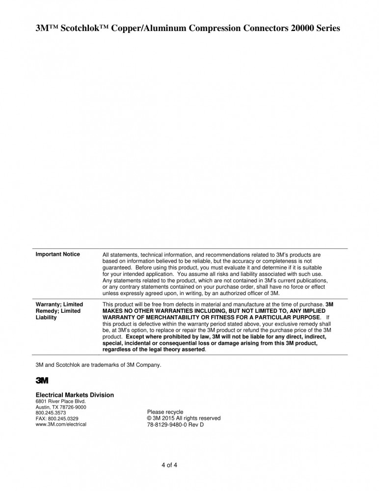3M 20000 Series datasheet page 4