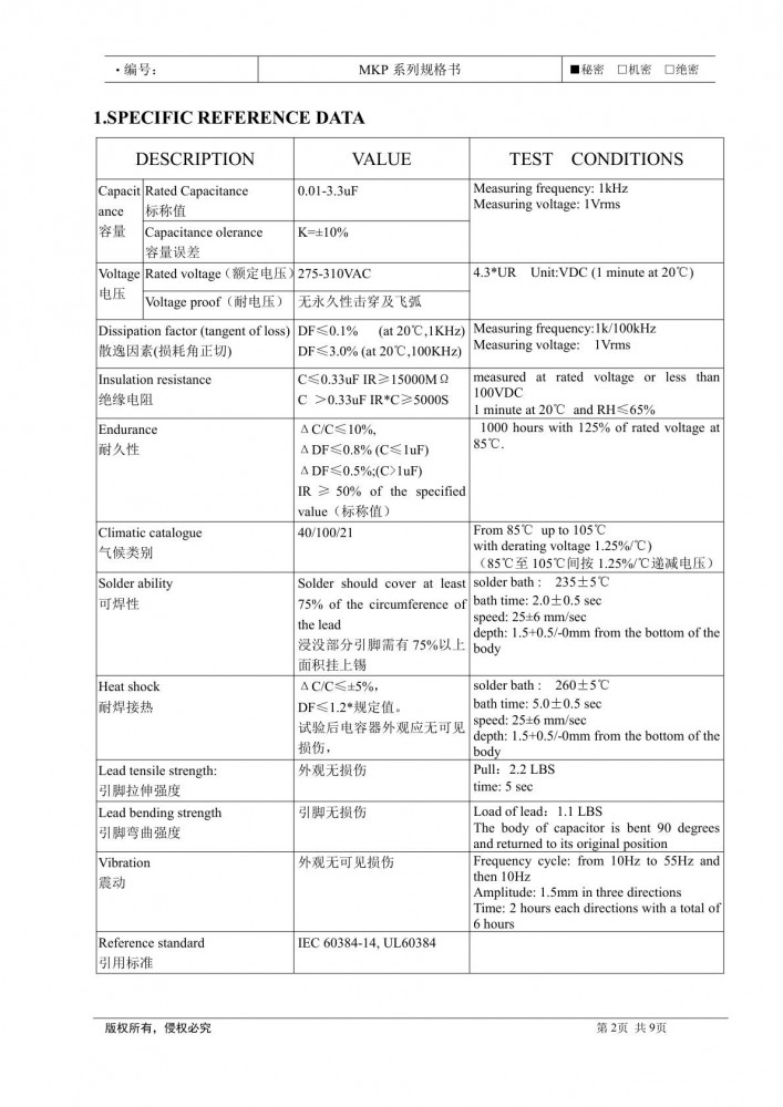 Jimson MKP specification page 2