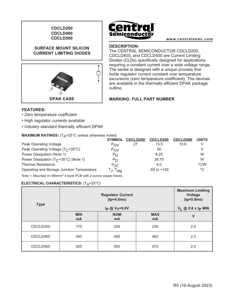 Central CDCLD200 TR13 datasheet page 1