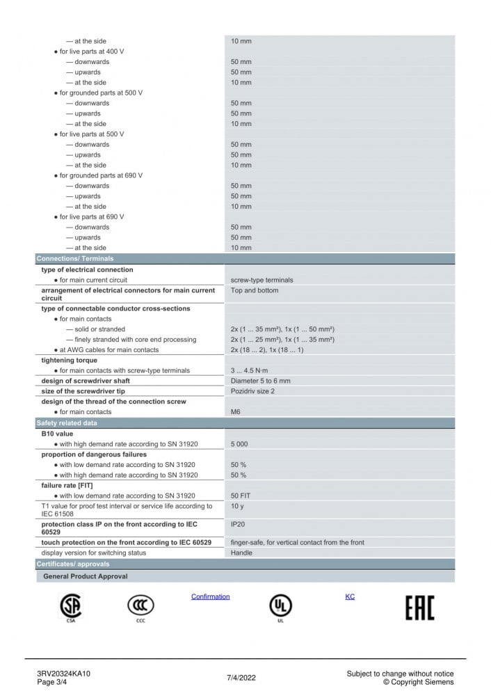 3RV2032-4KA10 datasheet page 3