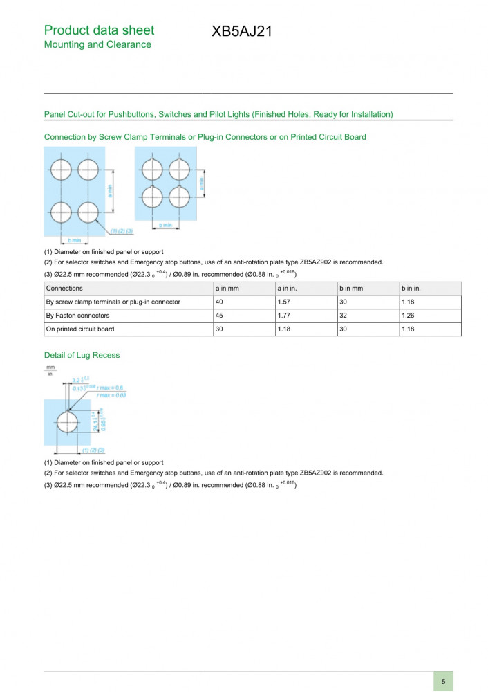 XB5AJ21 technical document page 5