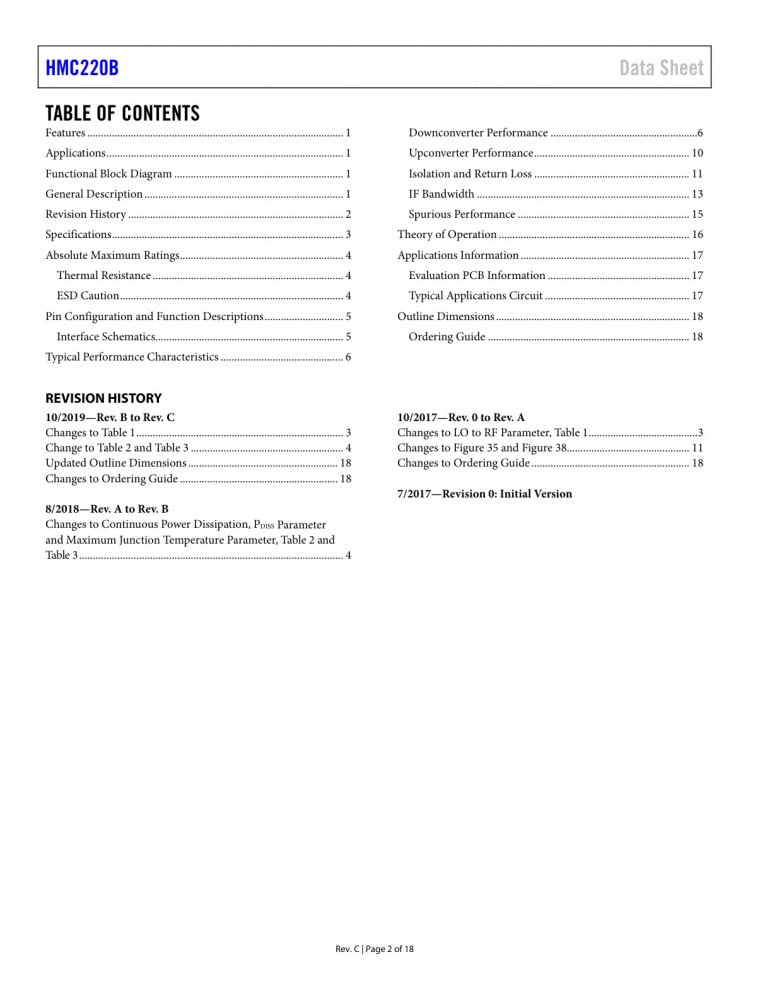 HMC220B datasheet page 2