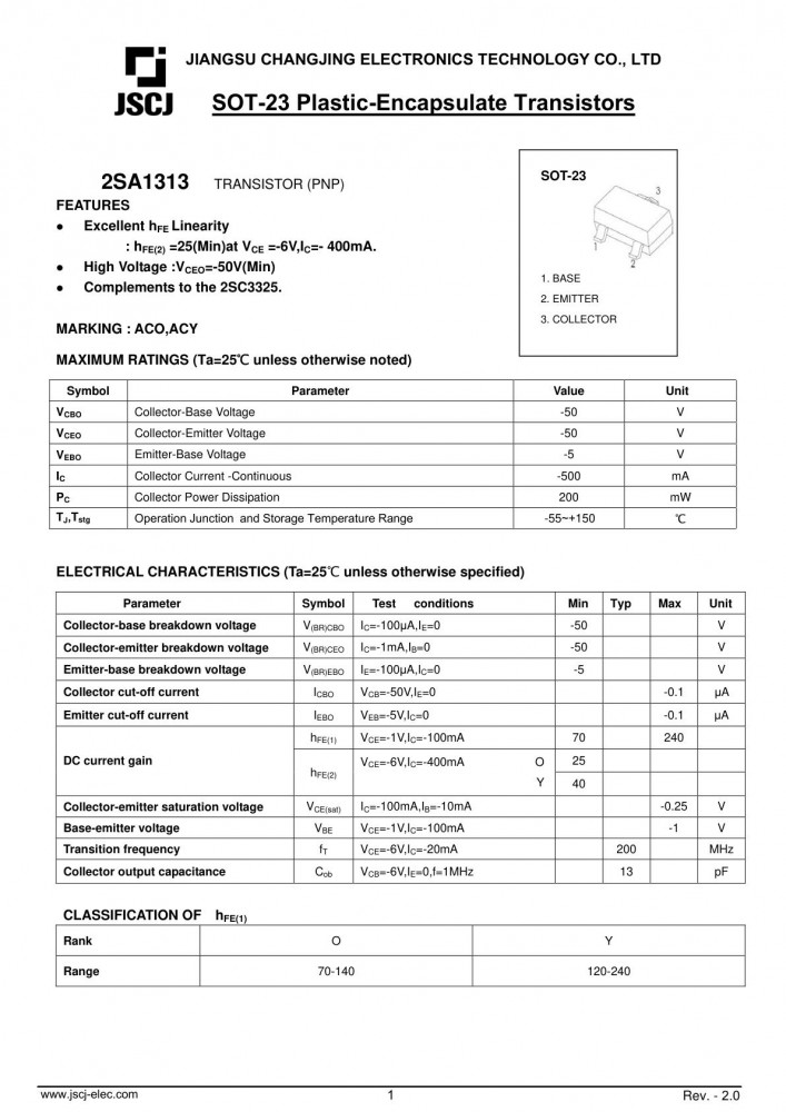 2SA1313 datasheet page 1