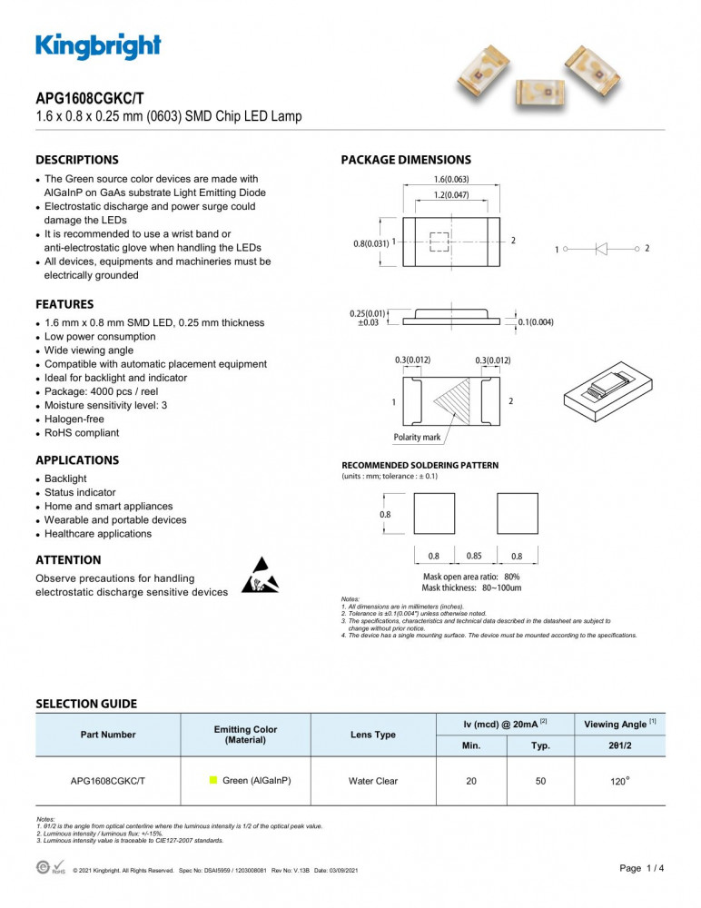 APG1608CGKC/T datasheet page 1