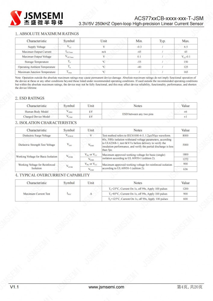 ACS772 technical document page 4