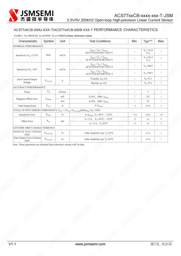 ACS772 technical document page 7