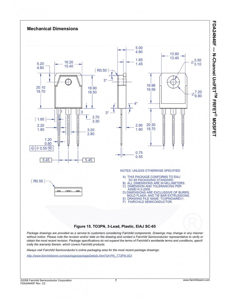 FDA24N40F datasheet page 8
