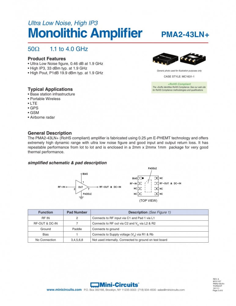 PMA2-43LN+ datasheet page 2