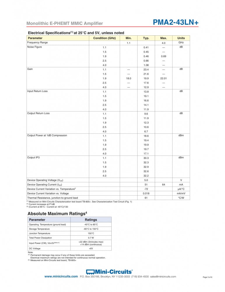 PMA2-43LN+ datasheet page 3
