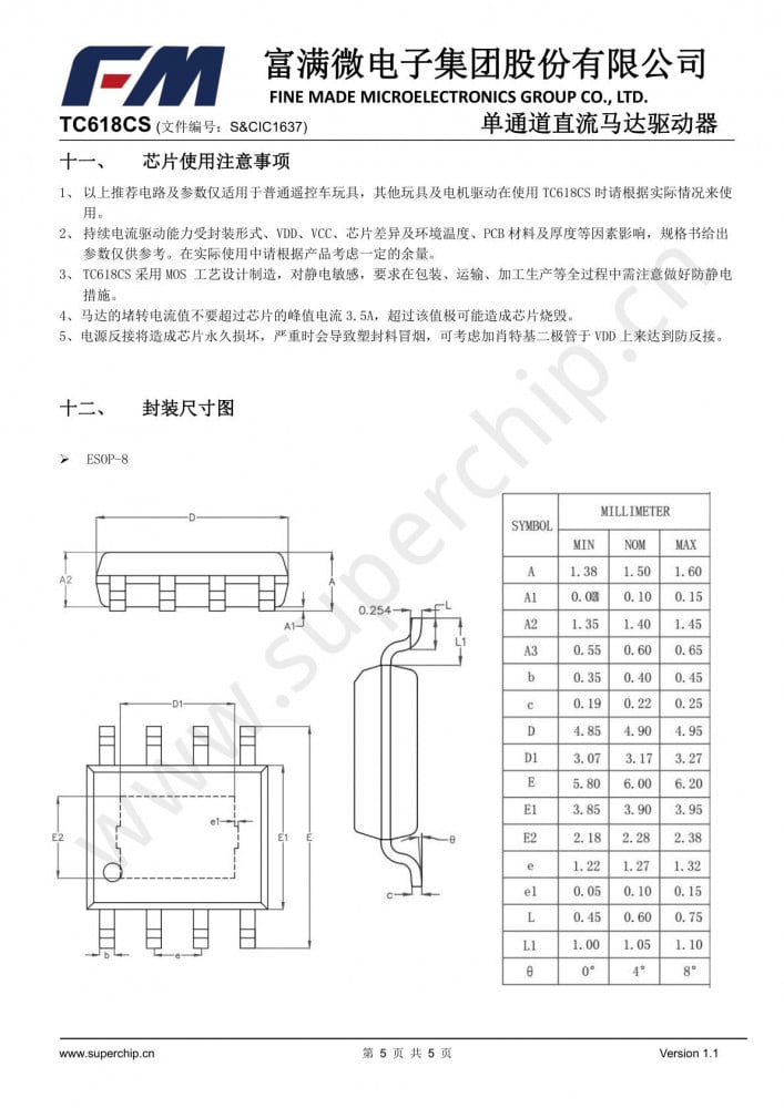 TC618CS datasheet page 5