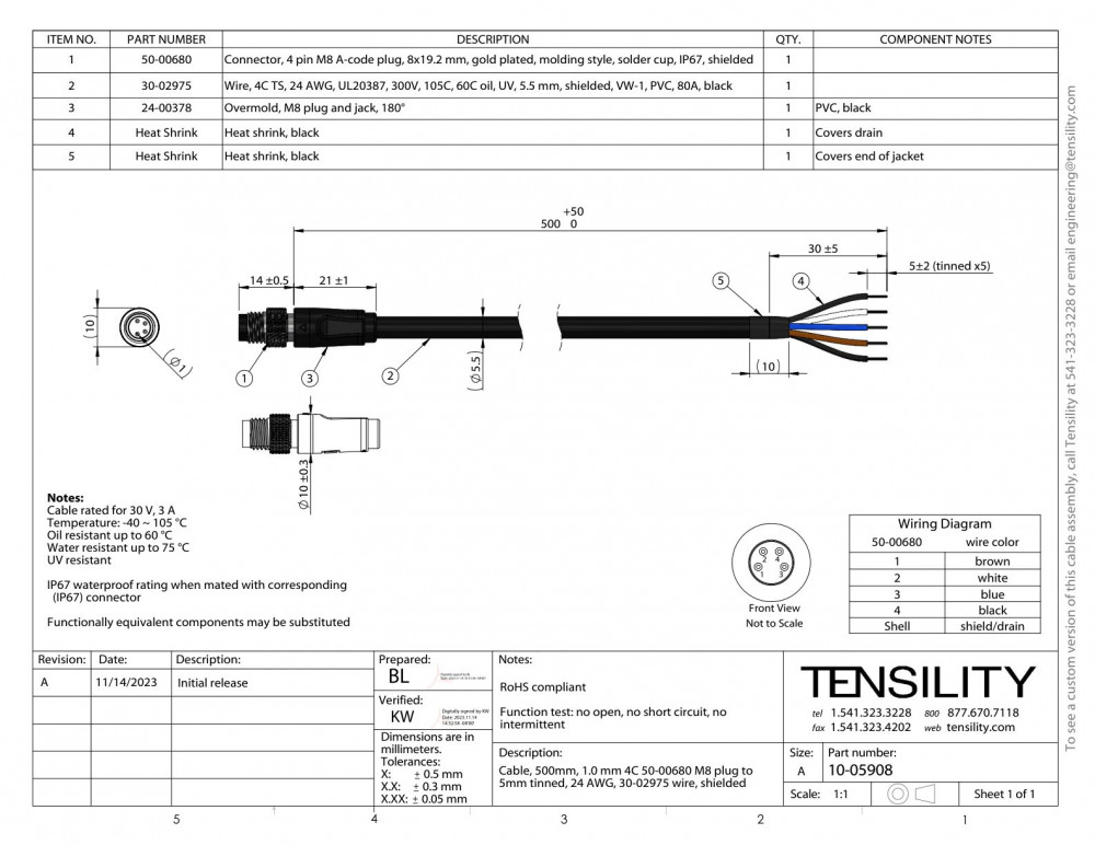 Tensility International 10-05908 product drawing