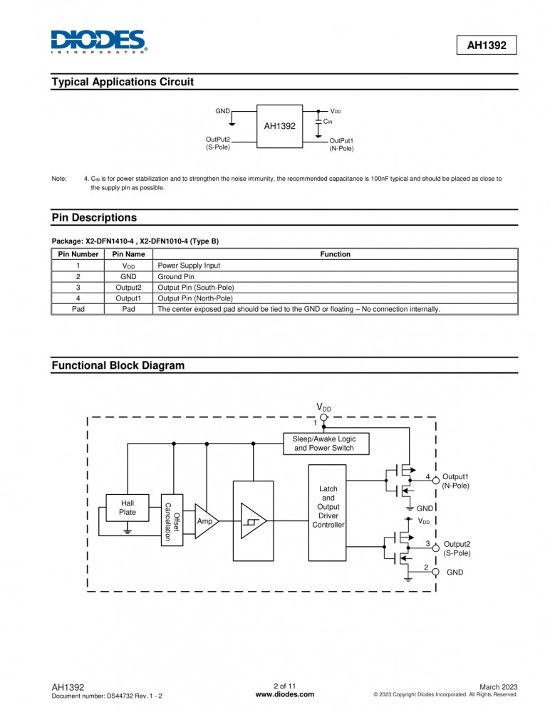 AH1392 datasheet page 2