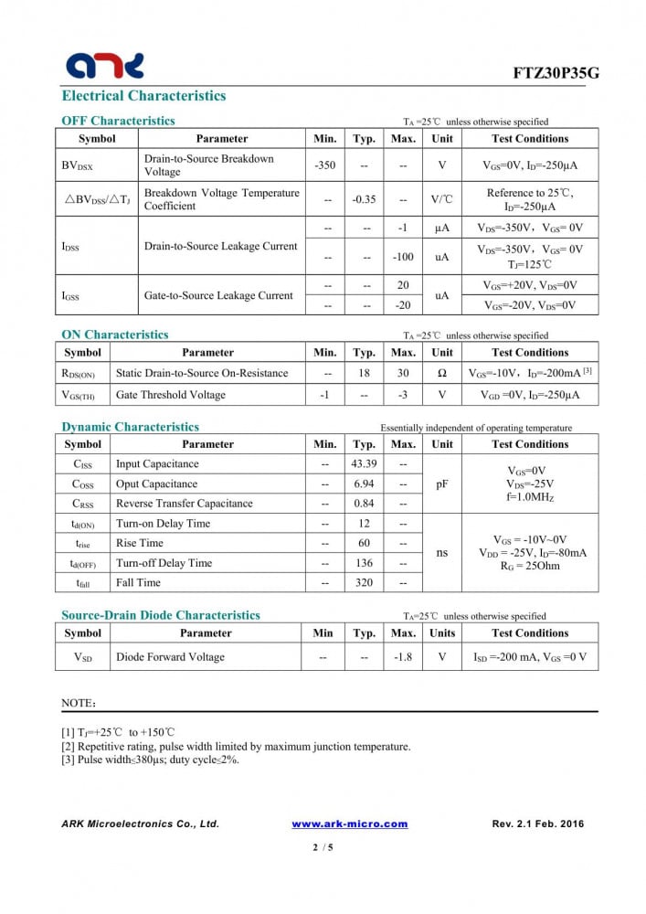FTZ30P35G datasheet page 2