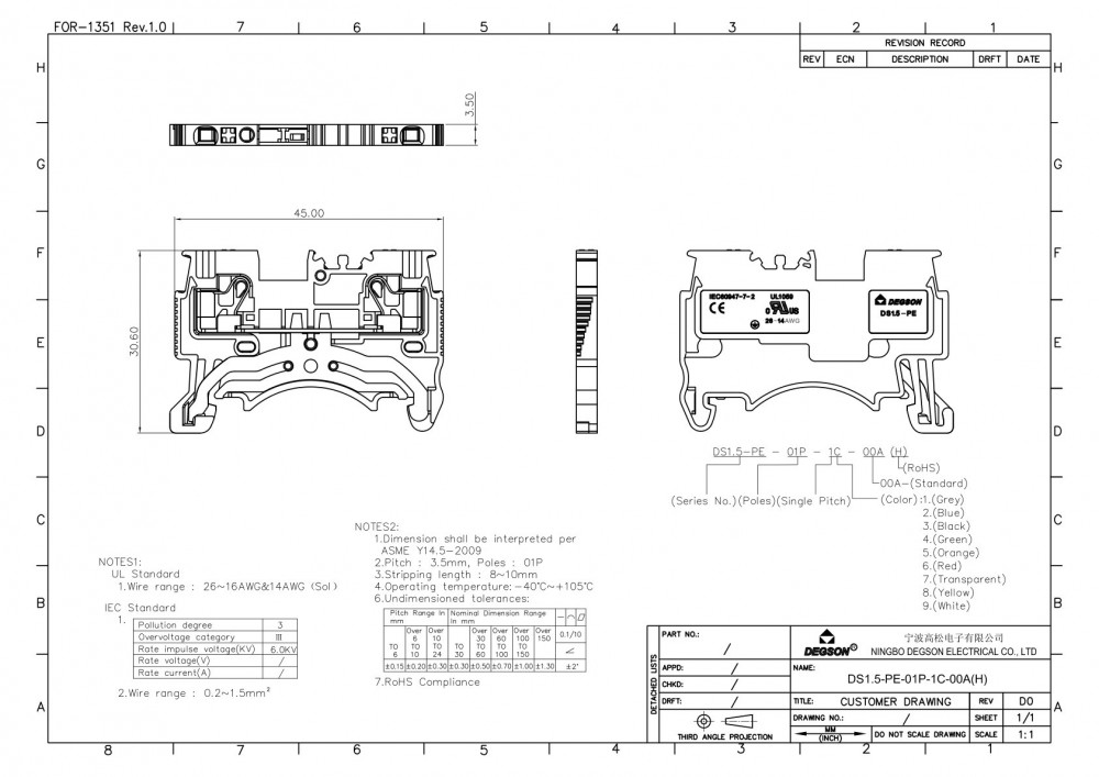 DEGSON DS1.5-PE-01P-1C-00A(H) customer drawing preview