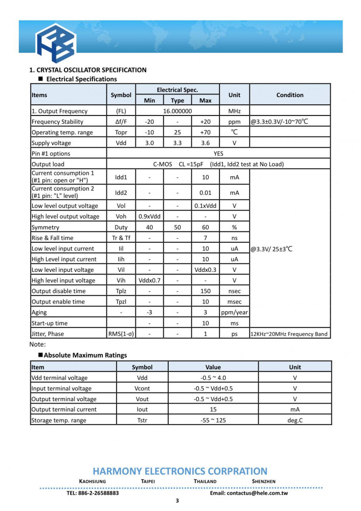 SSW016000D3CH datasheet page 4