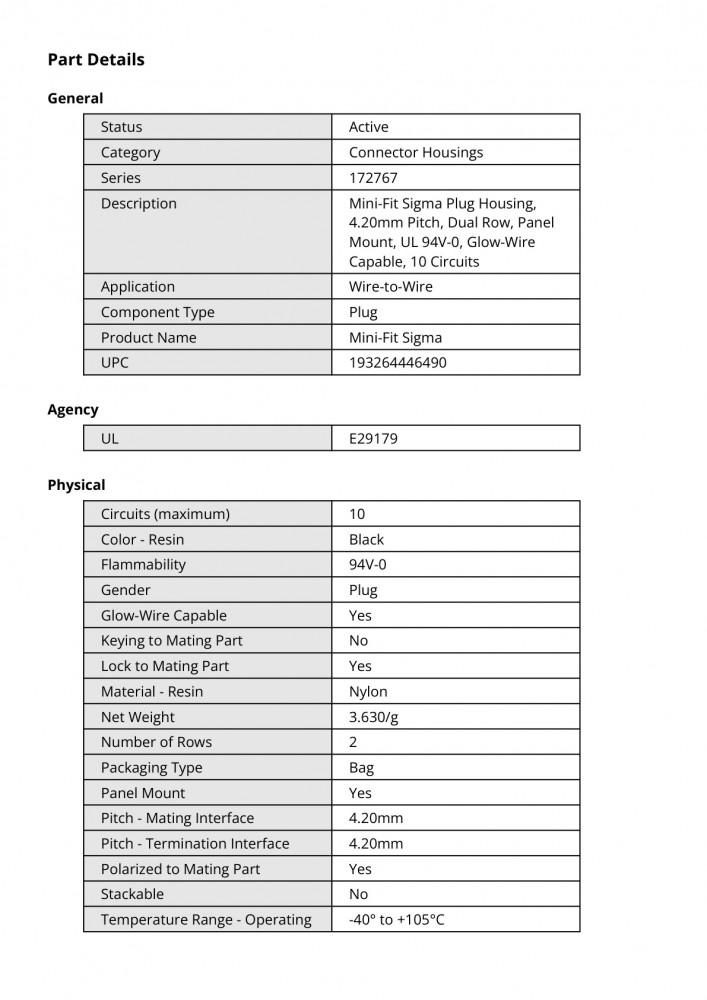 MOLEX 1727673010 document page 2