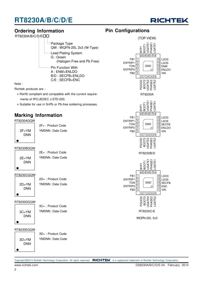 RT8230A datasheet page 2