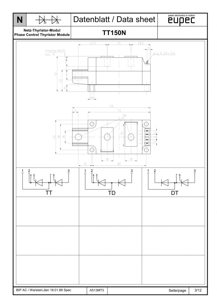 TD150N26KOF datasheet page 3