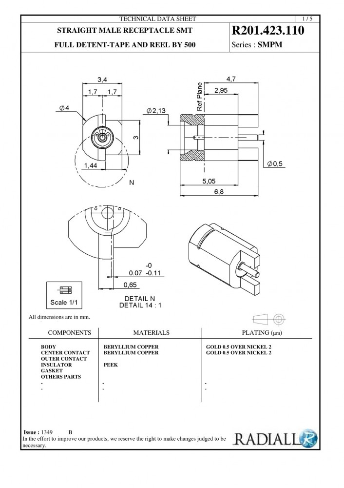 R201.423.110 technical drawing page 1