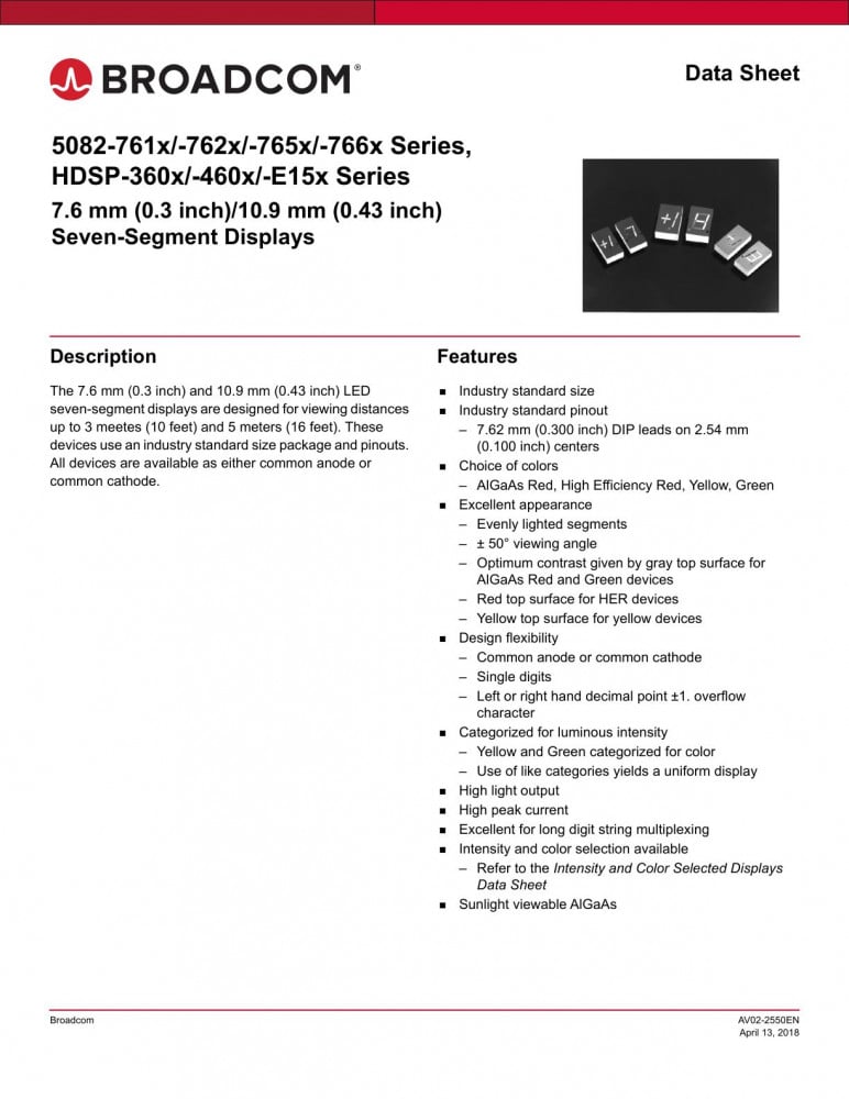 5082-7653 datasheet page 1