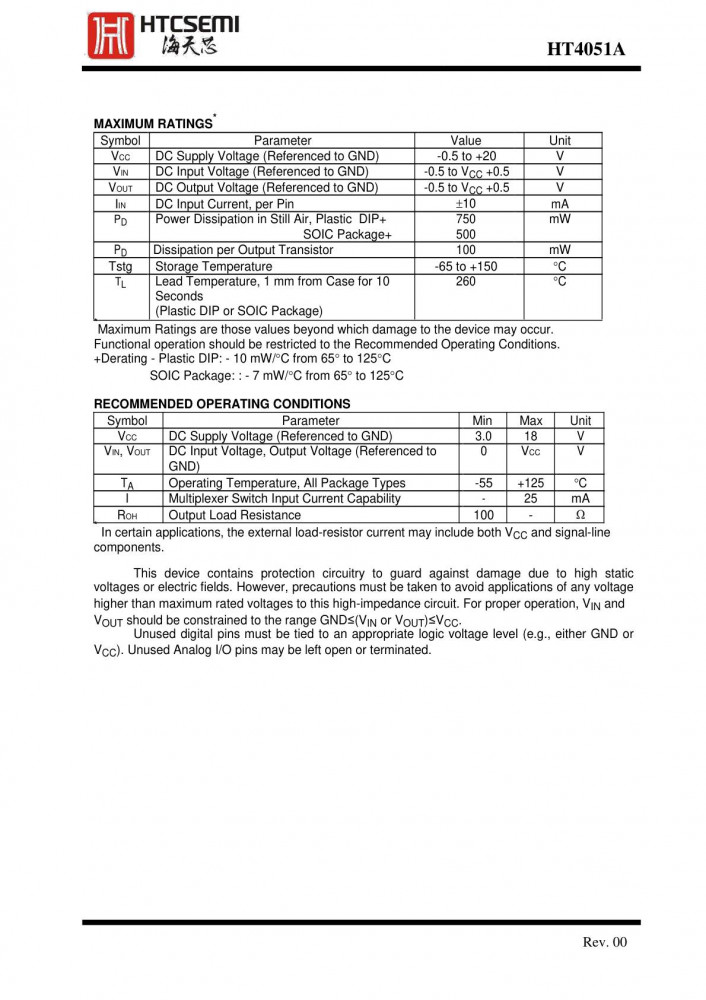 HT4051A datasheet page 2