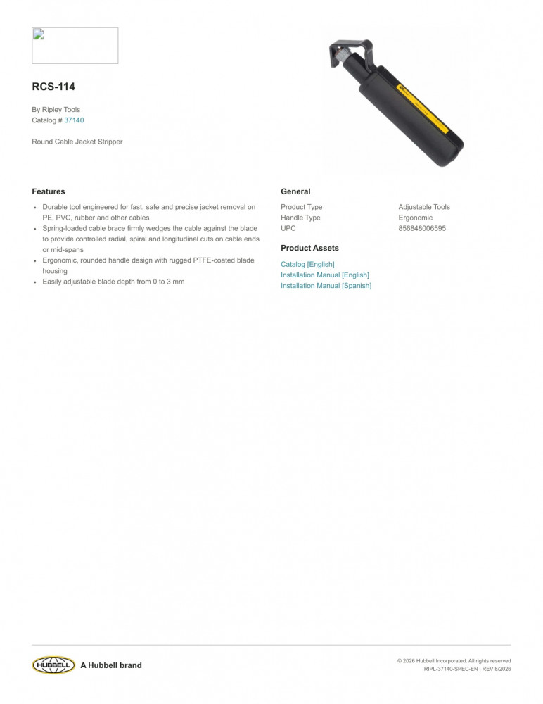 37140 RCS-114 product documentation preview