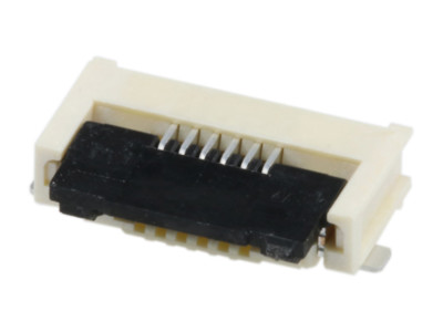 Easy-On FFC/FPC Connector, 0.50mm Pitch, 1.90mm Height, Single Bottom Contact (FS19), Right-Angle, Surface Mount, ZIF, 7 Circuits, Tin-Bismuth Plating