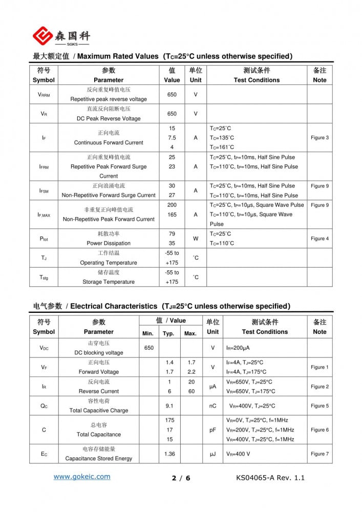 KS04065-A datasheet page 2