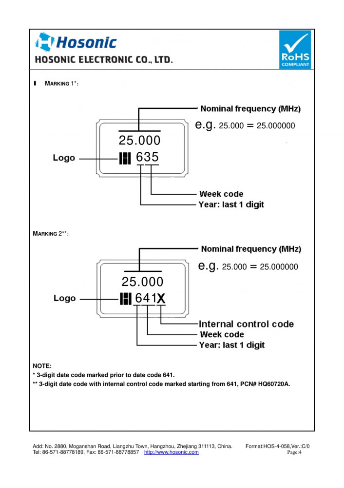 HOSONIC specification page 4