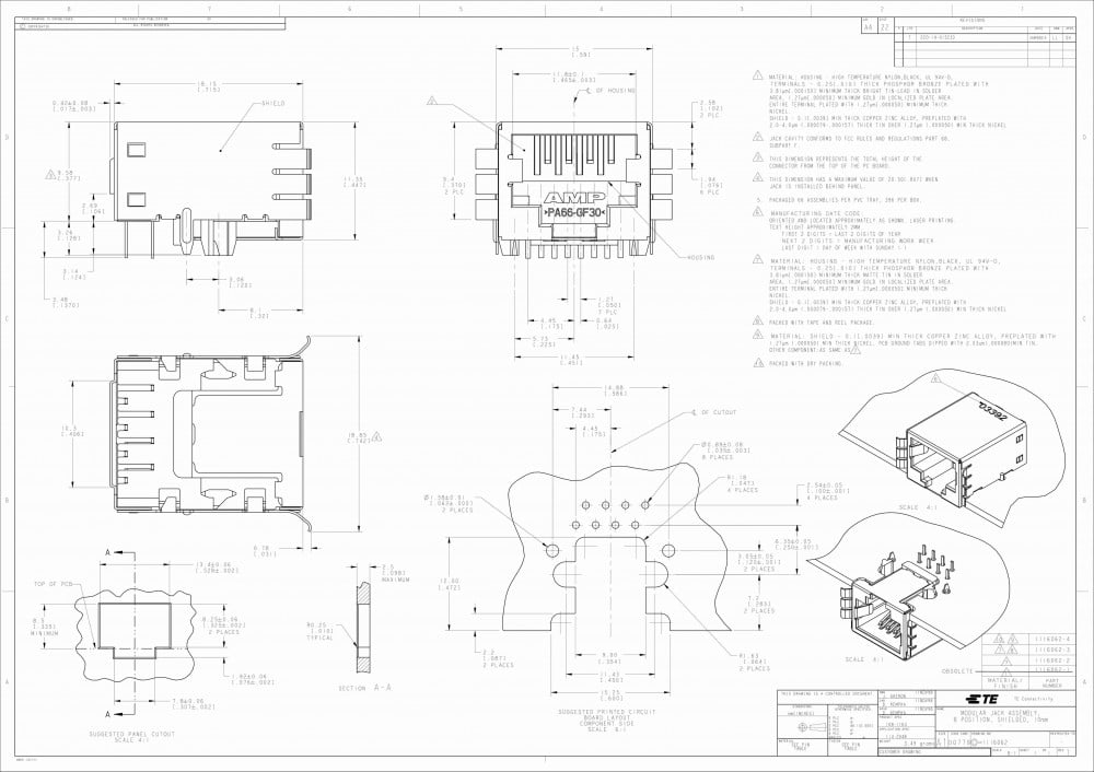 TE Connectivity 1116062-2 technical document preview