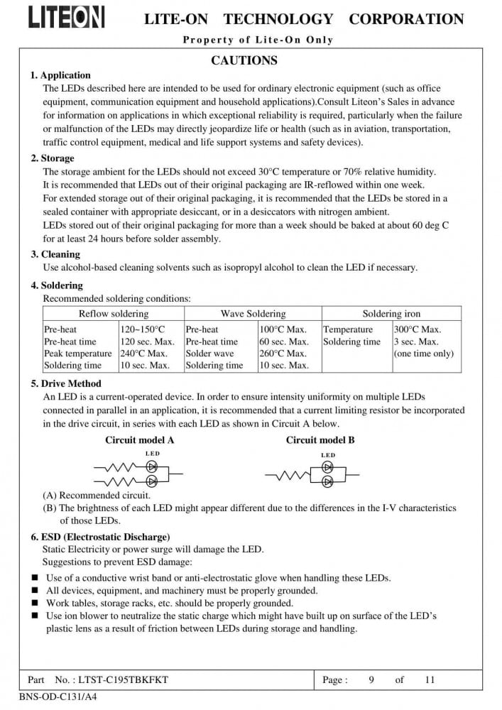 LTST-C195TBKFKT datasheet page 10