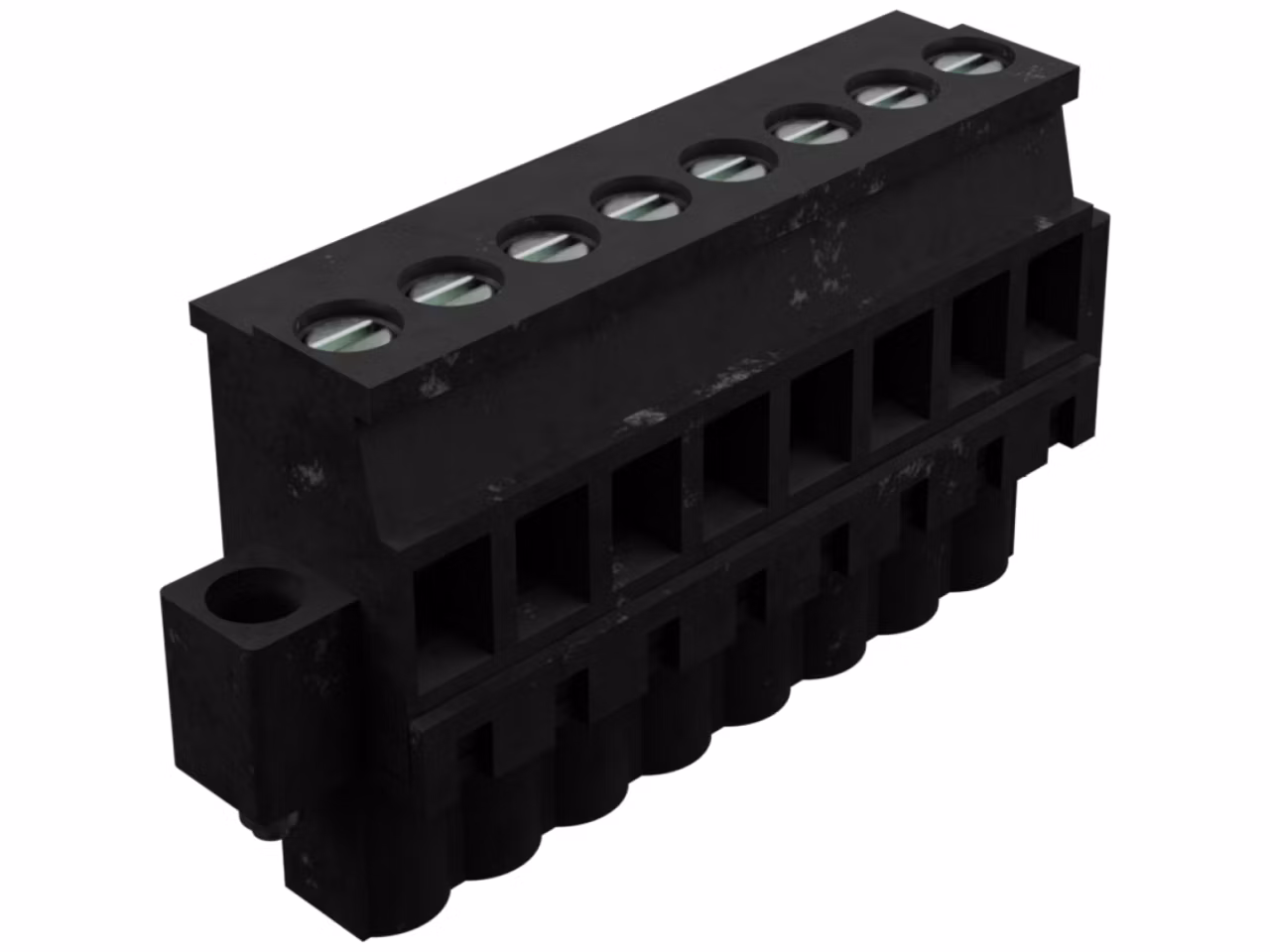 5.00mm Pitch Eurostyle Vertical Plug, with Retention Screws and Standard Imprinting, Rear Wire Entry, Gold (Au) Plated, Black, 8 Circuits for sale