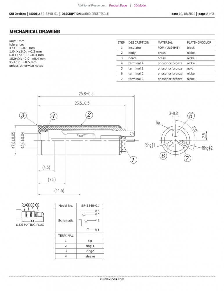 SR-3540-01 technical document page 2
