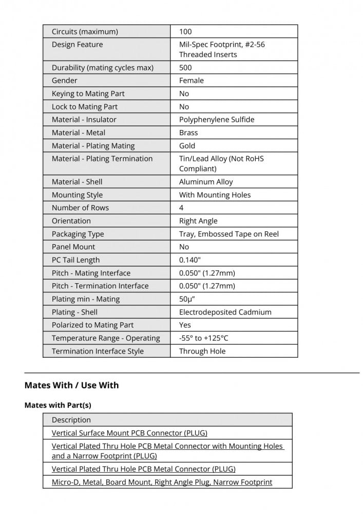 Technical document page 2 for MK-483-100-445-000R-0BJ