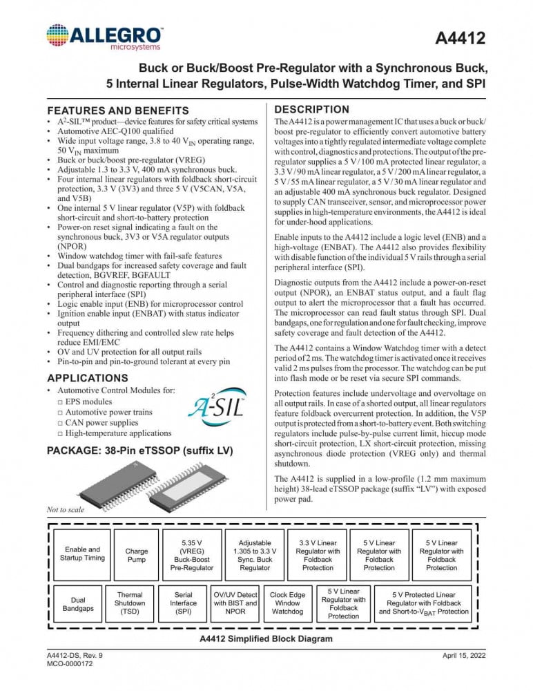 A4412 datasheet page 1