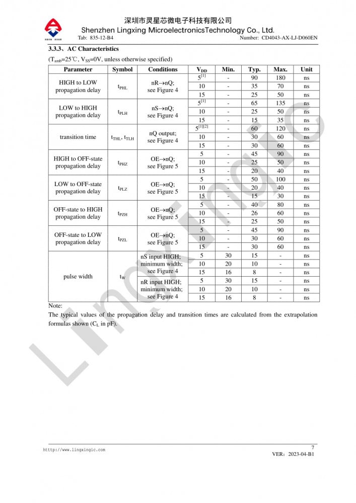 CD4043BE(LX) datasheet page 9