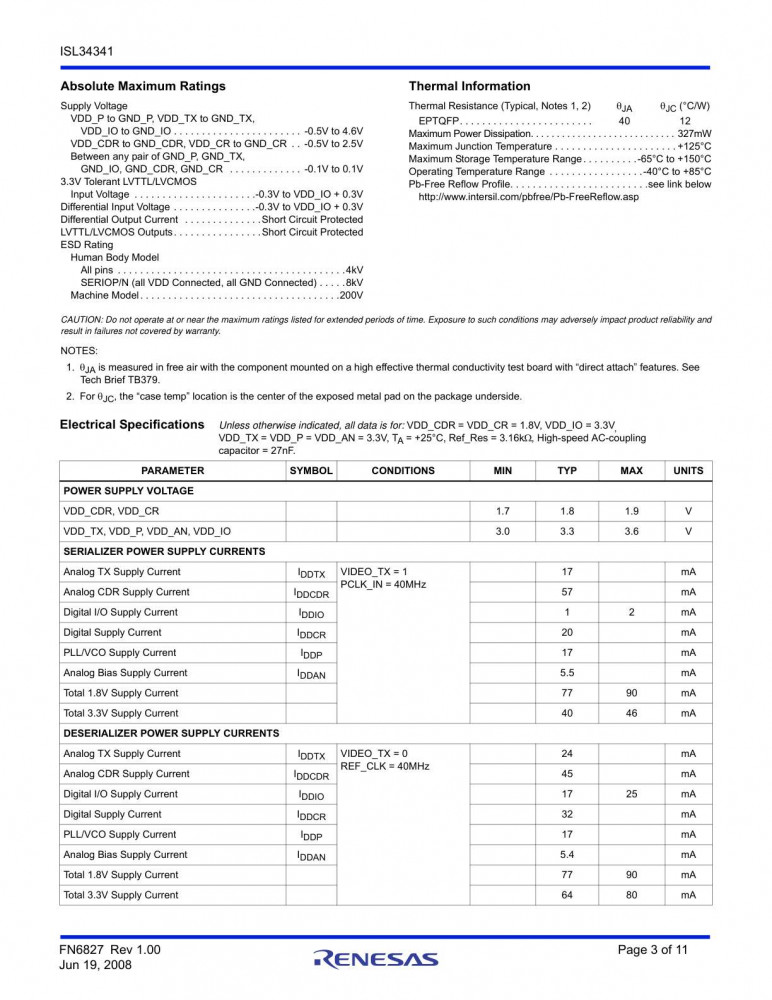 ISL34341INZ datasheet page 3