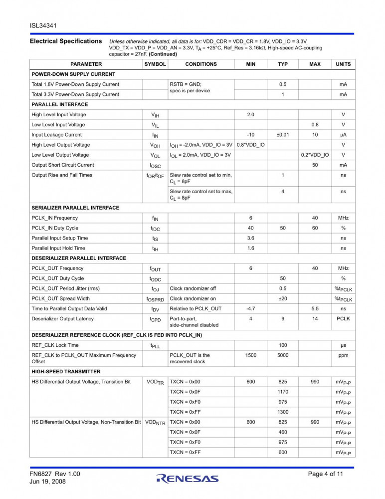 ISL34341INZ datasheet page 4