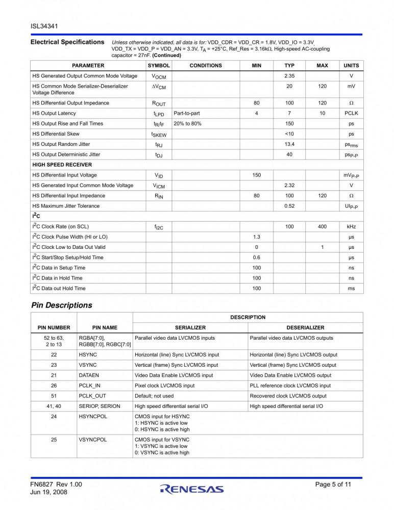 ISL34341INZ datasheet page 5