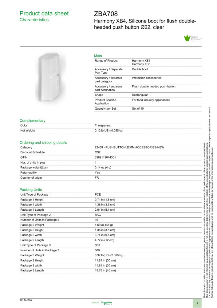 ZBA708 technical document page 1