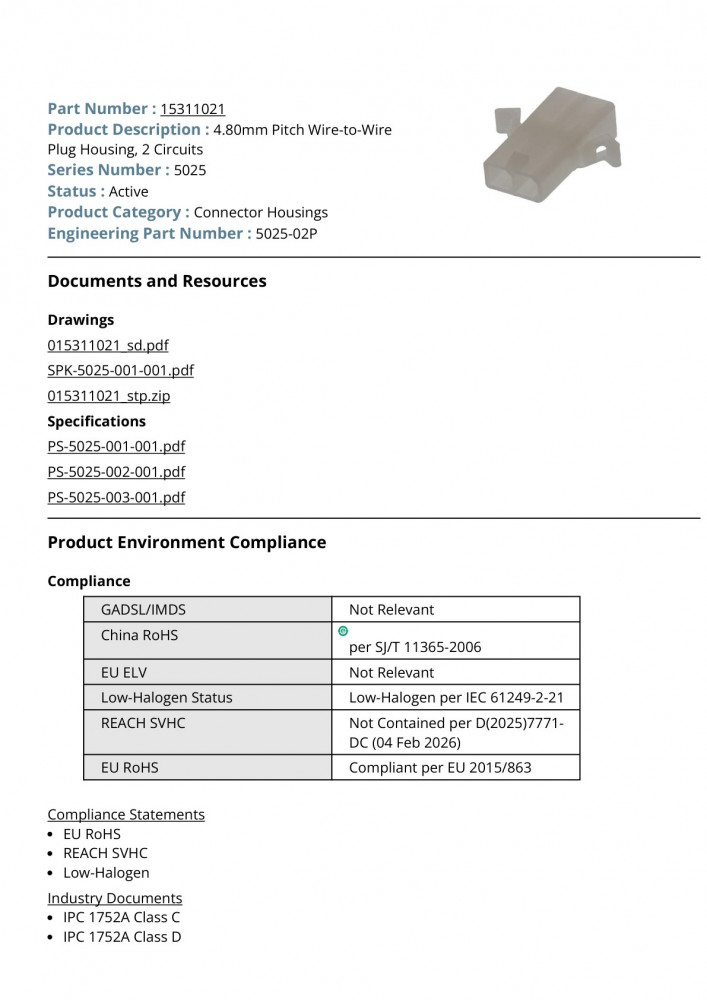 15311021 technical document preview, page 1