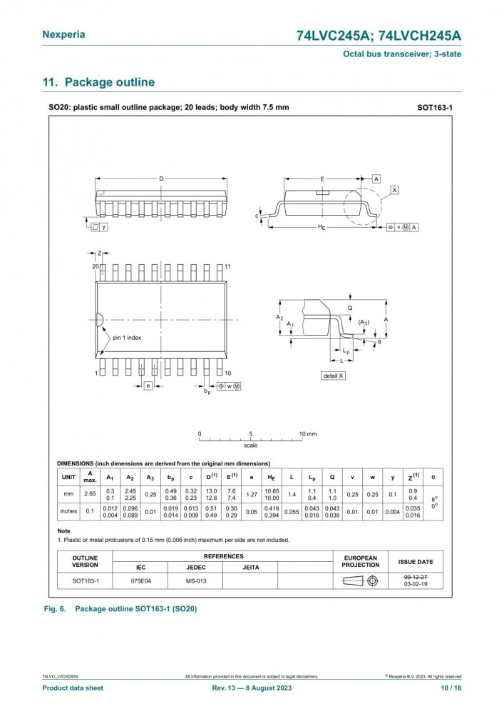 74LVC245A datasheet page 10