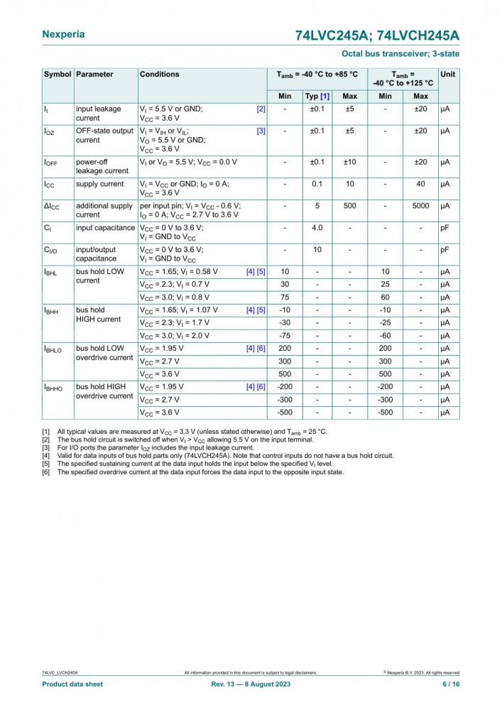 74LVC245A datasheet page 6