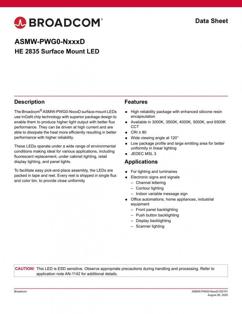 ASMW-PWG0-NPQHD datasheet page 1
