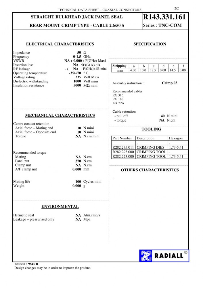 Radiall R143331161 product document page 2