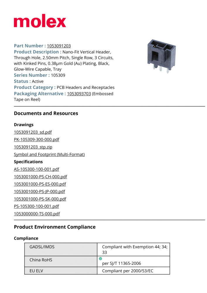 Nano-Fit product specification page 1