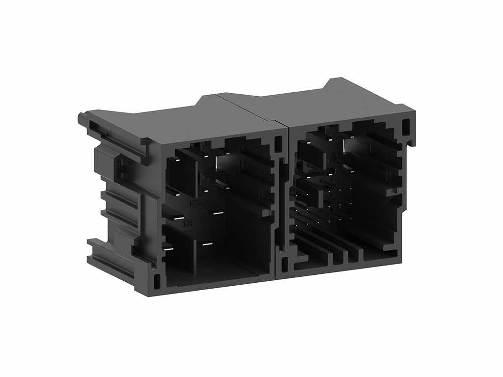 stAK50h 2 Bay Vertical Hybrid Header, 50 Circuits, Bay 1: 25 Circuits/Key 3/Black; Bay 2: 25 Circuits/Key 4/Dark Gray; Tube