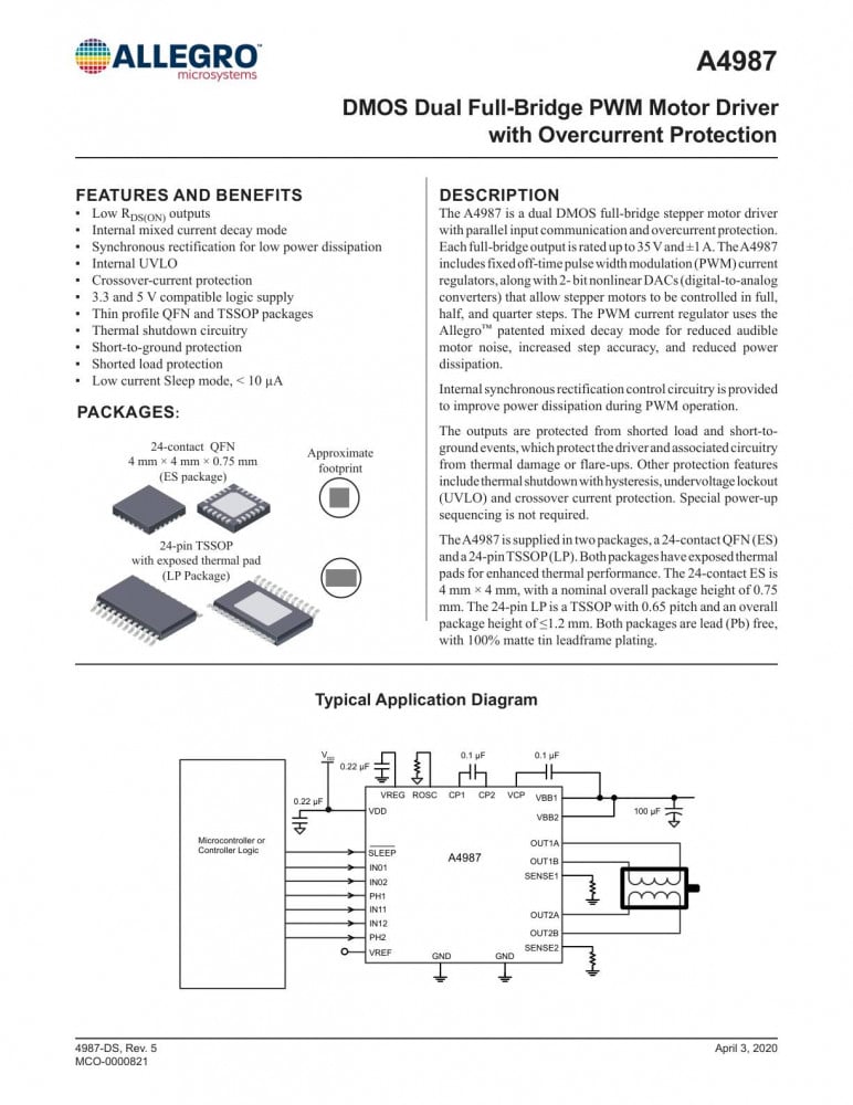 A4987 datasheet page 1